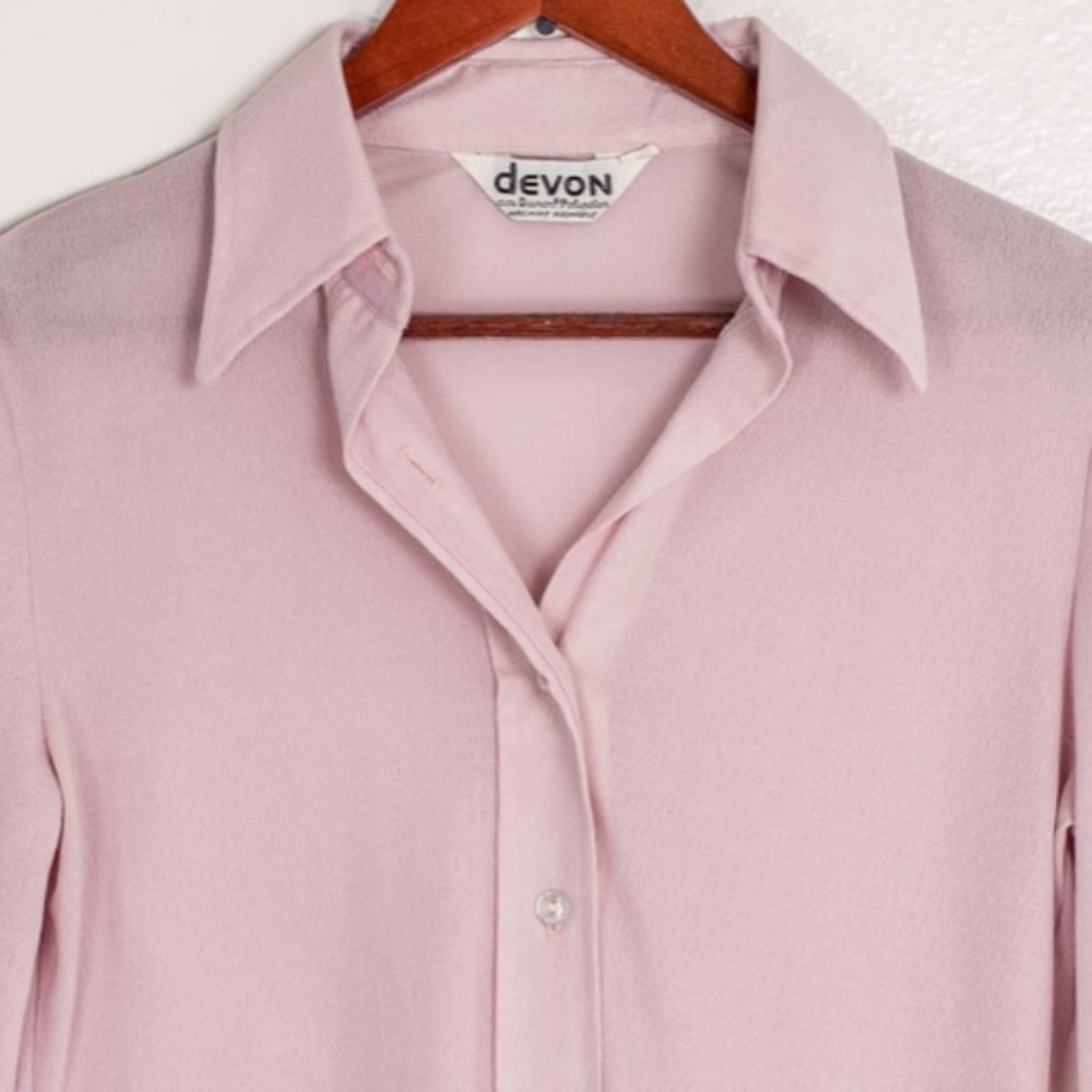 Vintage 70's Light Pink Button Down - Gem